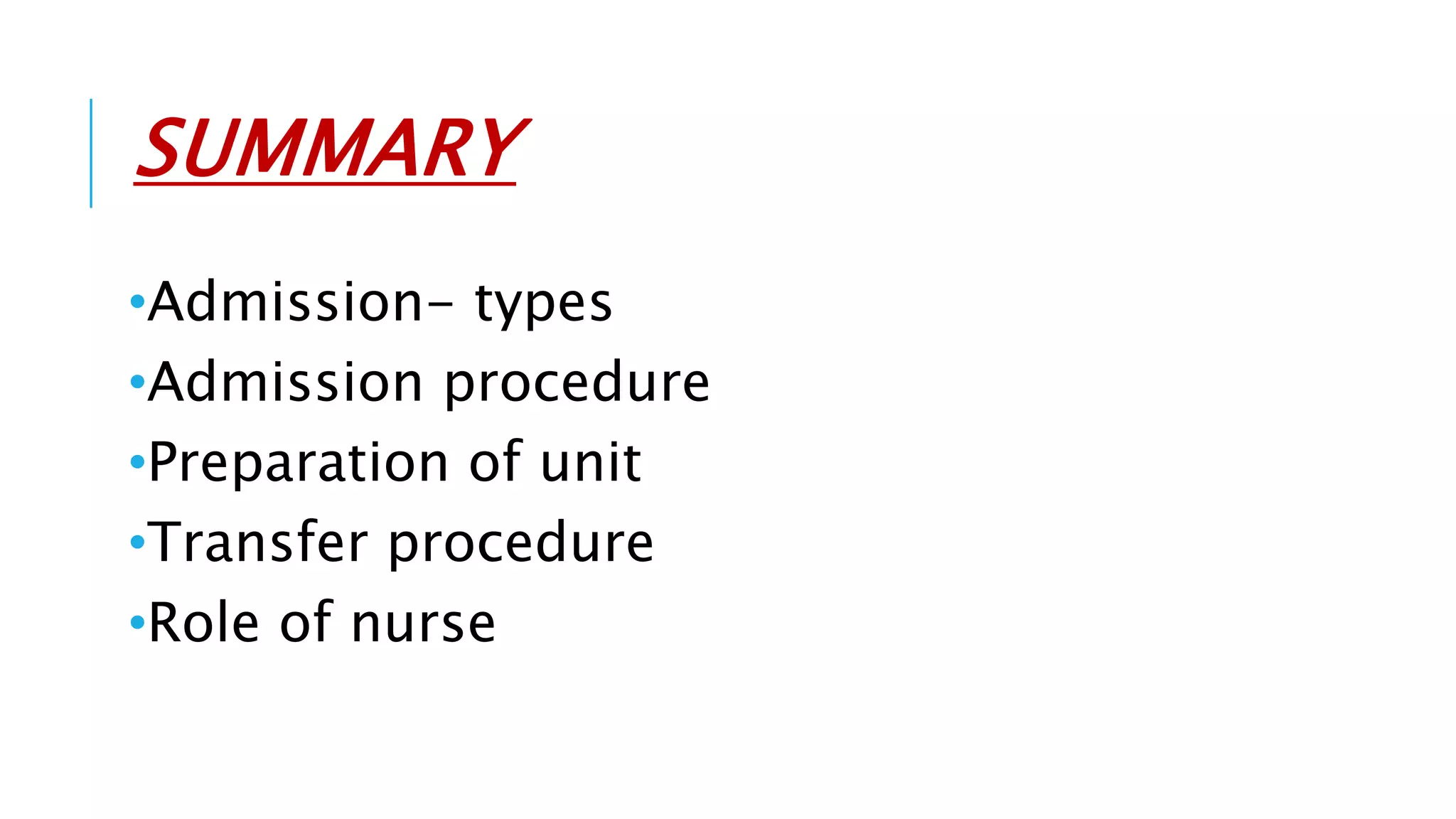Admission of client to hospital | PPTX