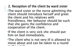 Admission of client to hospital | PPTX