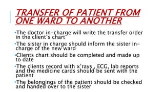 Admission of client to hospital | PPTX