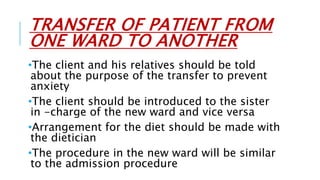Admission of client to hospital | PPTX