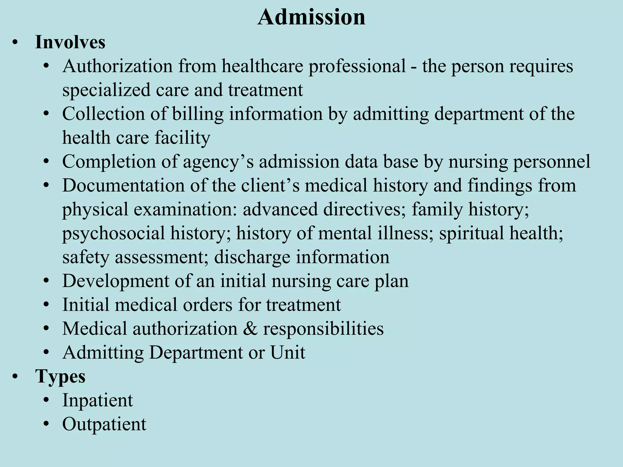 Admission.ppt | Medical Health