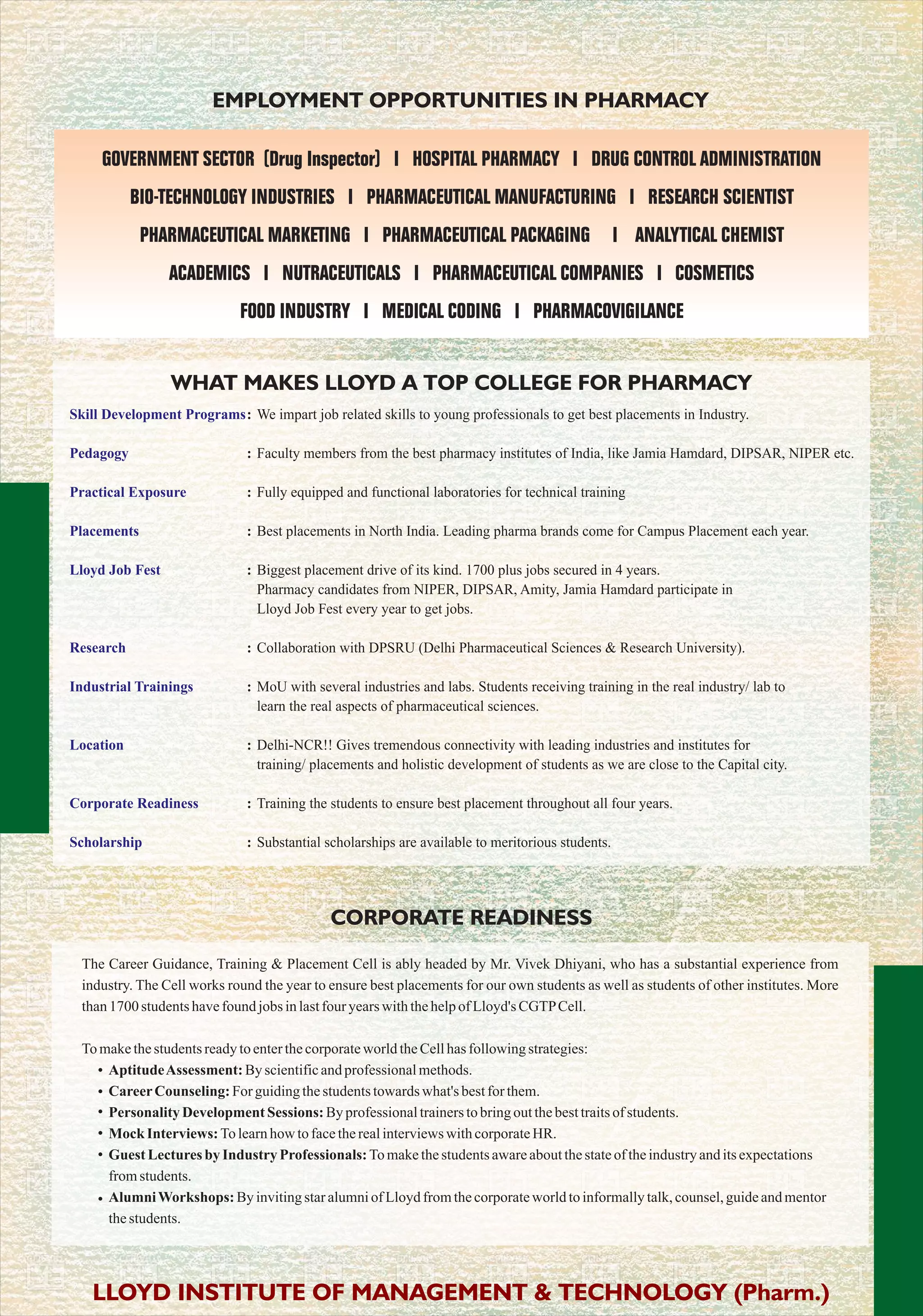 Lloyd Pharmacy College - M pharm, B Pharm and D pharm Course Admission ...