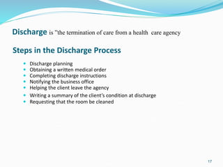 Admission-Transfer-Referrals-and-Discharge..ppt | Medical Health