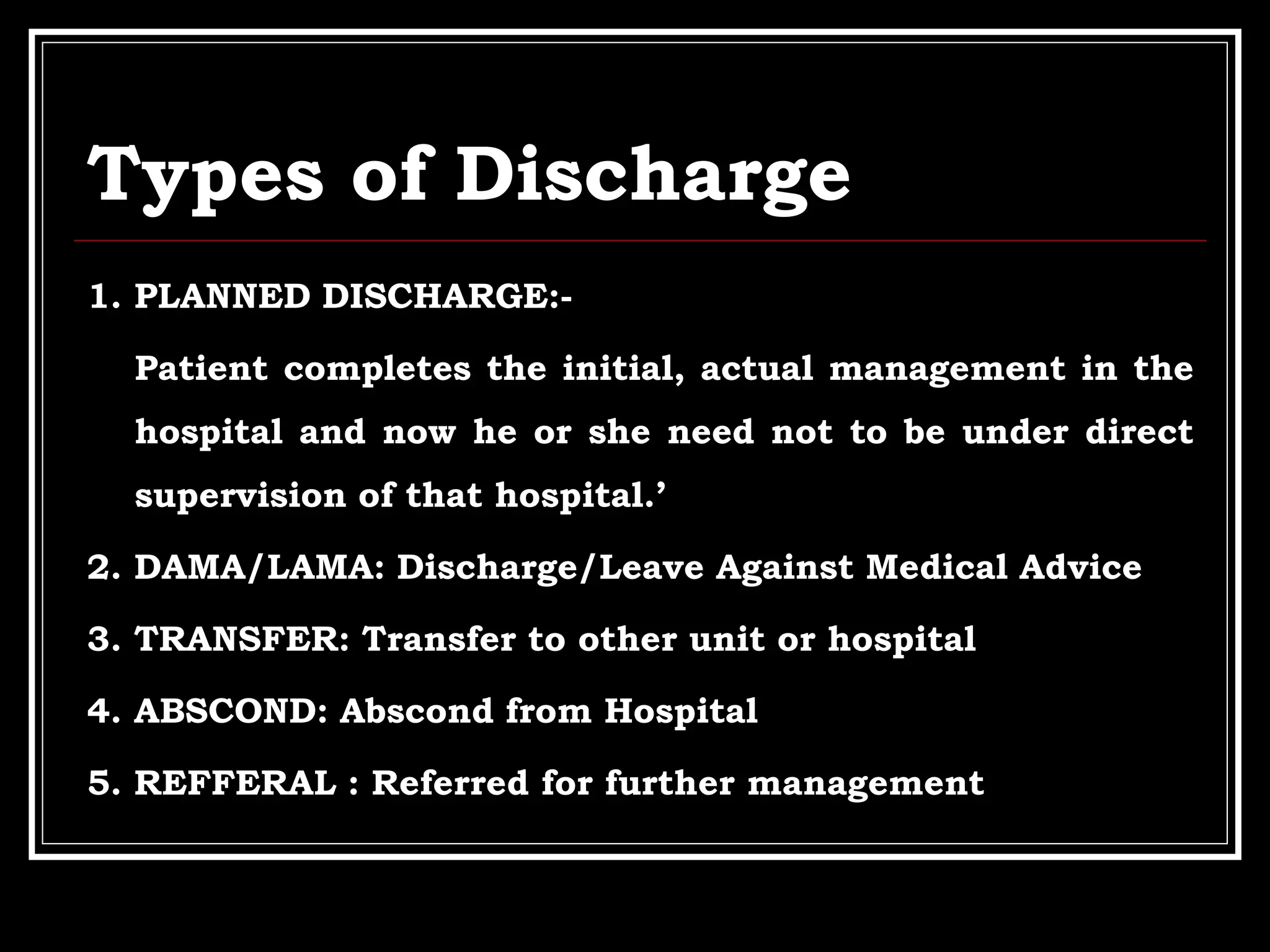 Admission and discharge | PPSX