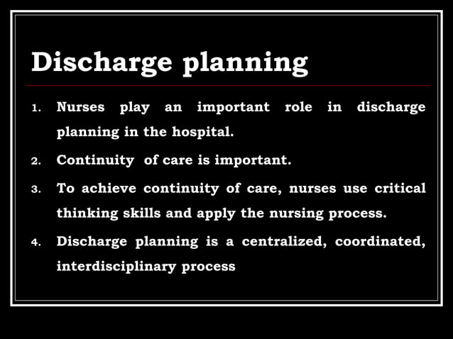 Admission and discharge