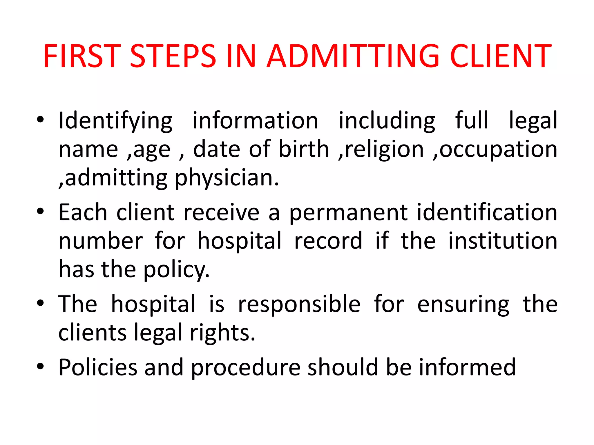 Admission and discharge | PPTX