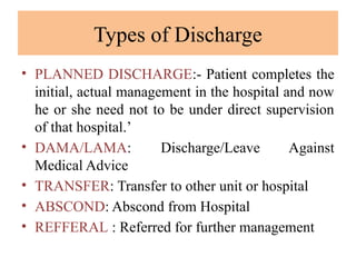 ADMISSION AND DISCHARGE.pptx B.SC NURSING | PPTX