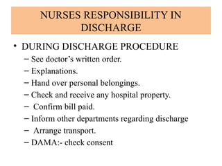 ADMISSION AND DISCHARGE.pptx B.SC NURSING | PPTX