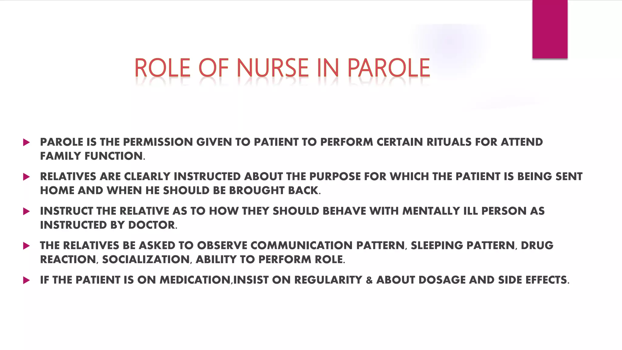 Admission and discharge procedure of psychiatric patients | PPTX