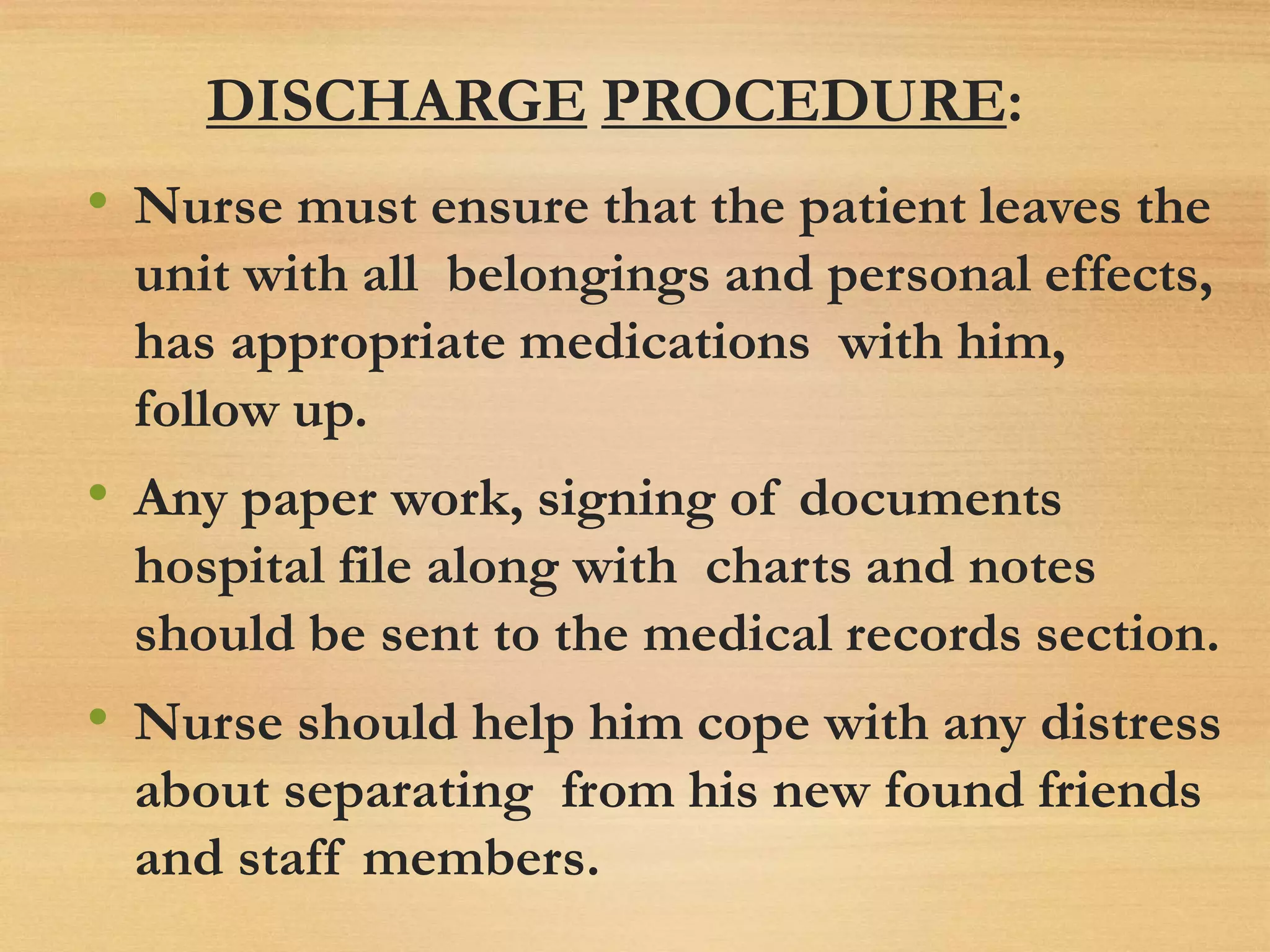Admission and Discharge Procedure | PPTX