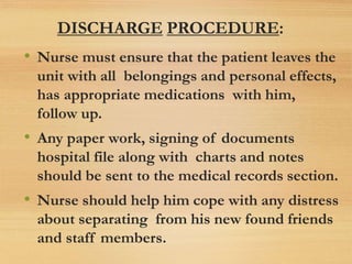 Admission and Discharge Procedure | PPTX