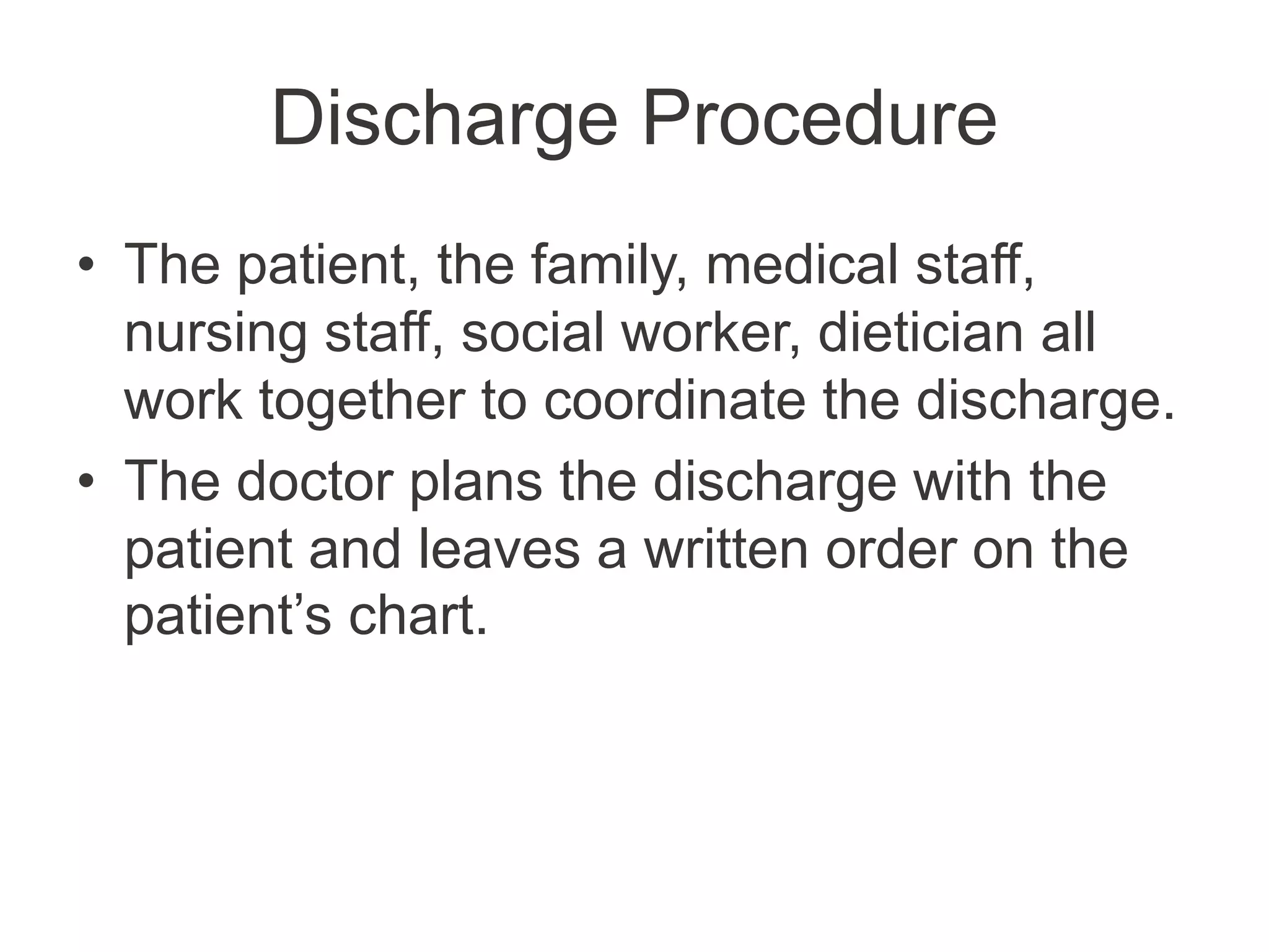 Admission and discharge process in nursing | PPTX