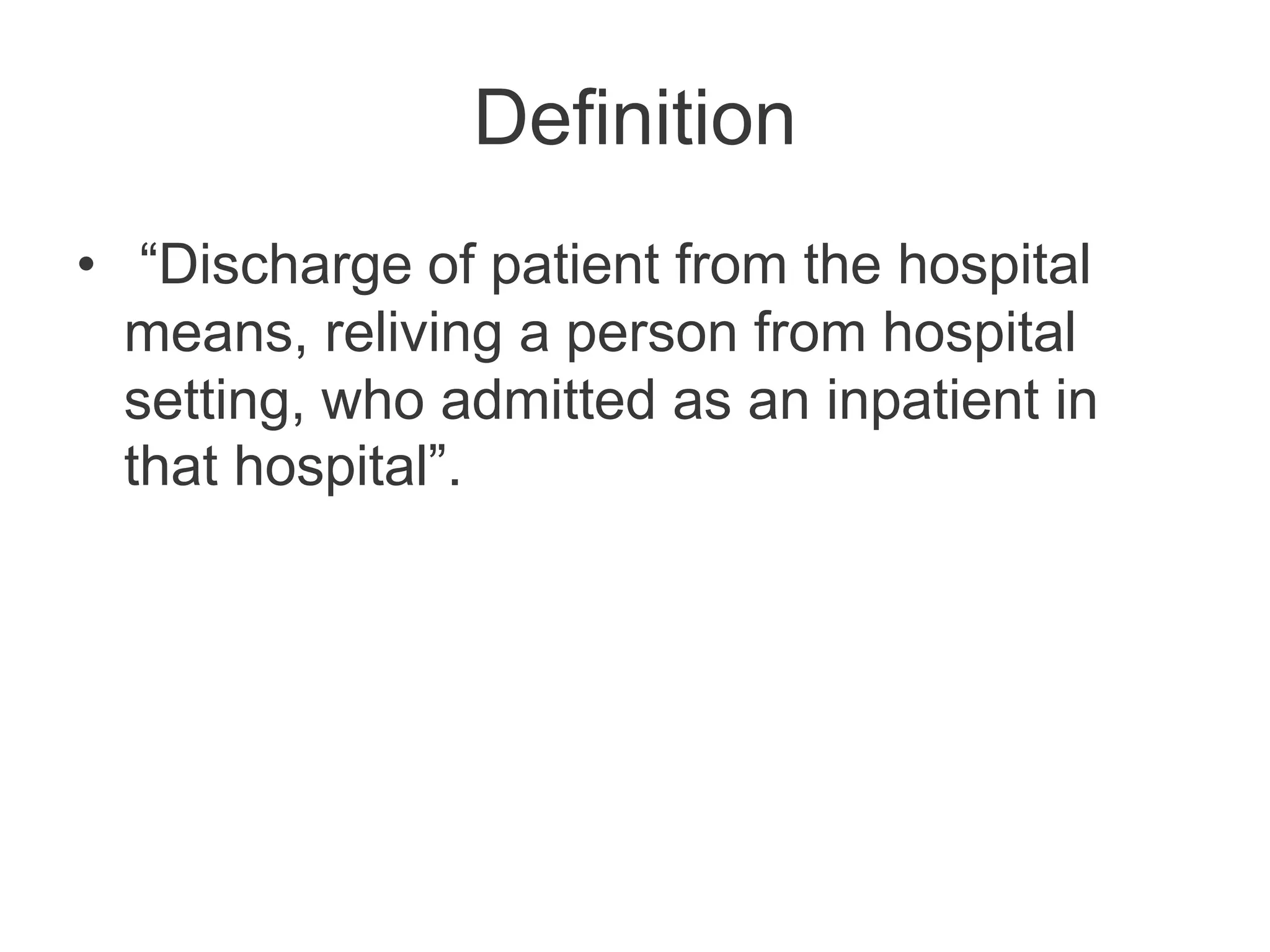 Admission and discharge process in nursing | PPTX