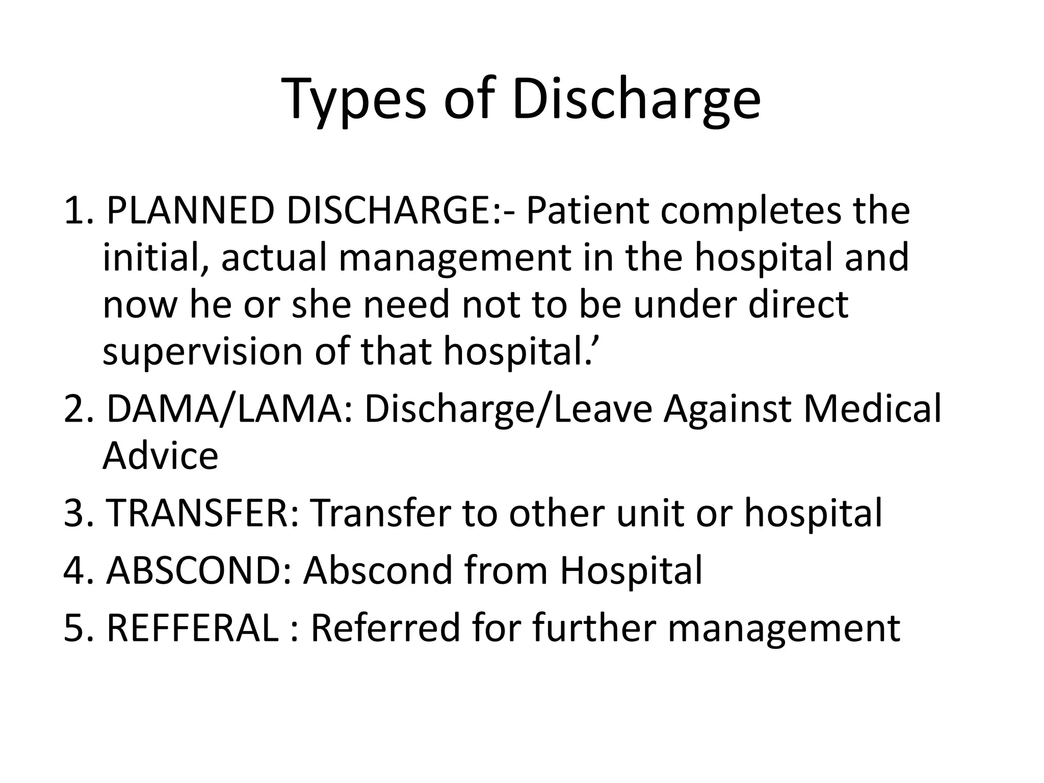 Admission and discharge process in nursing | PPTX
