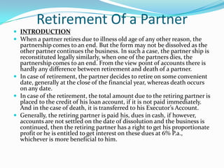 Admission and retirement of a partner | PPTX