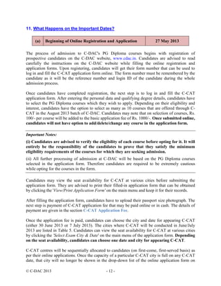 Admission booklet pg diploma courses cdac-v4 | PDF