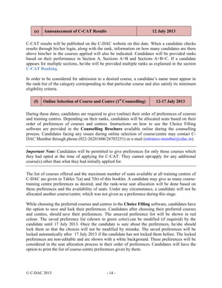 Admission booklet pg diploma courses cdac-v4 | PDF