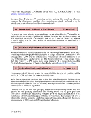 Admission booklet pg diploma courses cdac-v4 | PDF