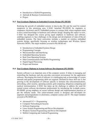 Admission booklet pg diploma courses cdac-v4 | PDF | Postgraduate Education | College Education