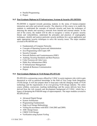 Admission booklet pg diploma courses cdac-v4 | PDF
