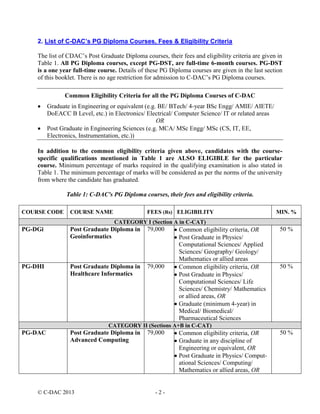 Admission booklet pg diploma courses cdac-v4 | PDF