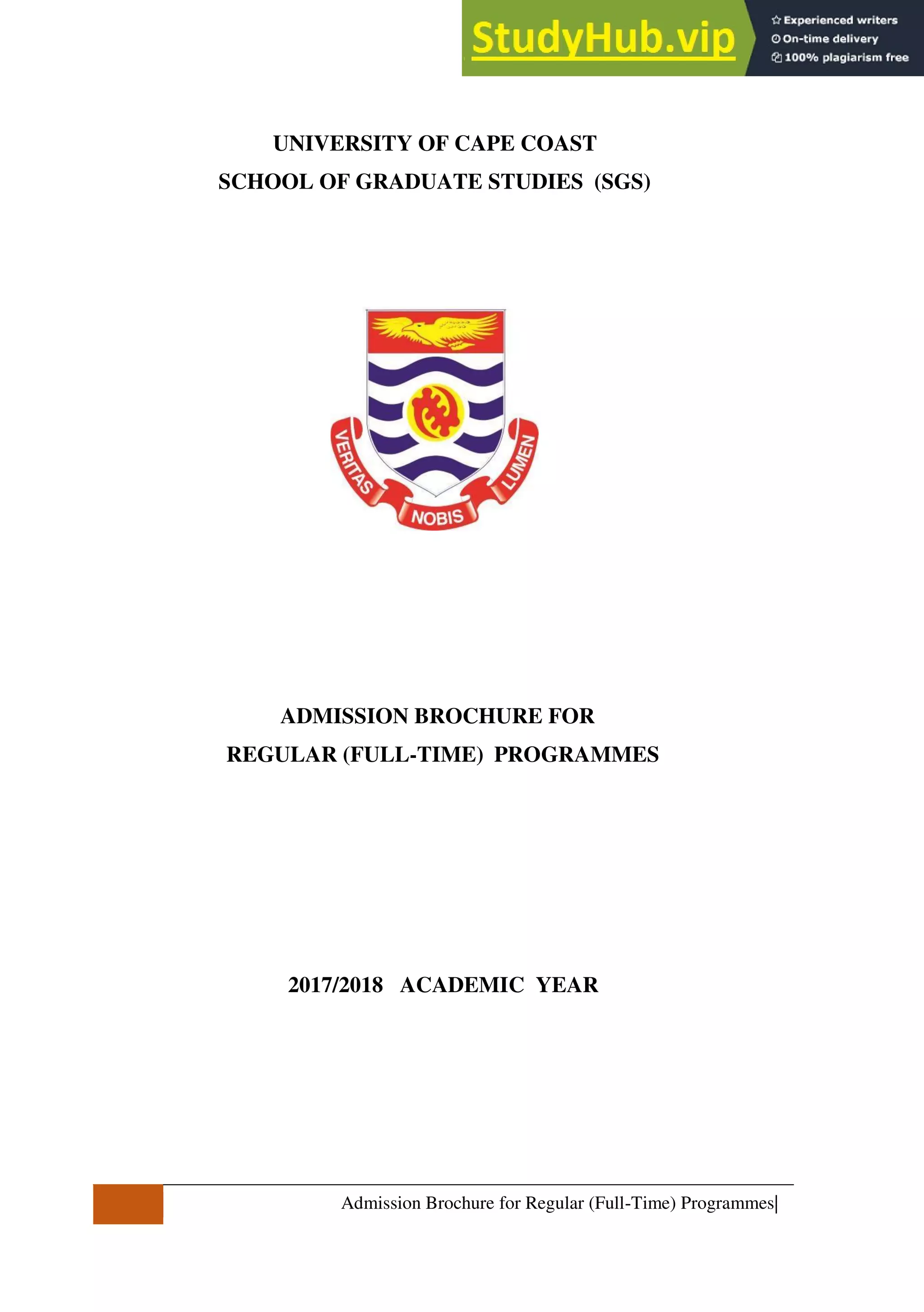 Admission Brochure For Regular (Full-Time) Programmes | PDF