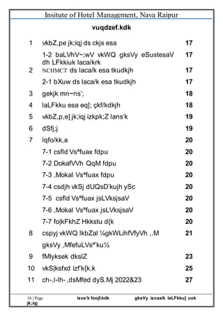 Admission Brochure IHM Raipur 2022-23 | DOCX | Hospitality Industry ...