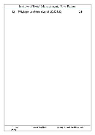 Admission Brochure IHM Raipur 2022-23 | DOCX | Hospitality Industry ...