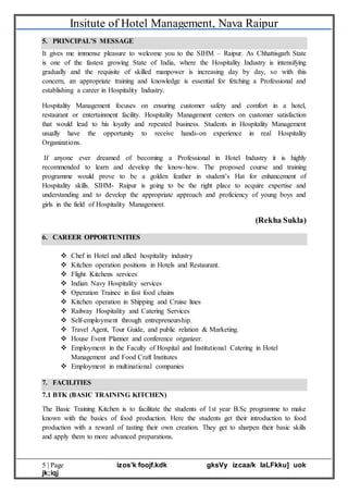 Admission Brochure IHM Raipur 2022-23 | PDF