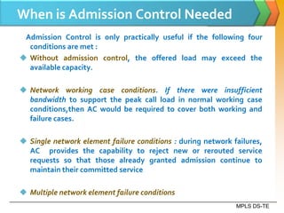 Admission Control Mechanism For Mpls Ds Te | PPTX