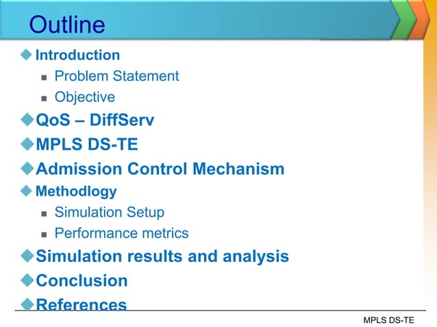 Admission Control Mechanism For Mpls Ds Te | PPTX