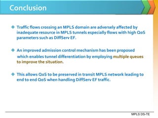 Admission Control Mechanism For Mpls Ds Te | PPTX