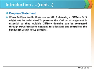 Admission Control Mechanism For Mpls Ds Te | PPTX