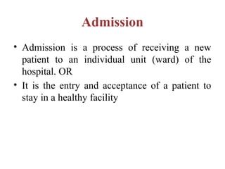 Admission & Discharge Process in Hospital .pptx