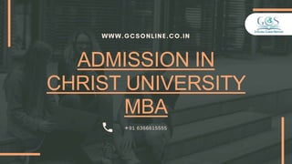 ADMISSION IN CHRIST UNIVERSITY MBA | PPTX