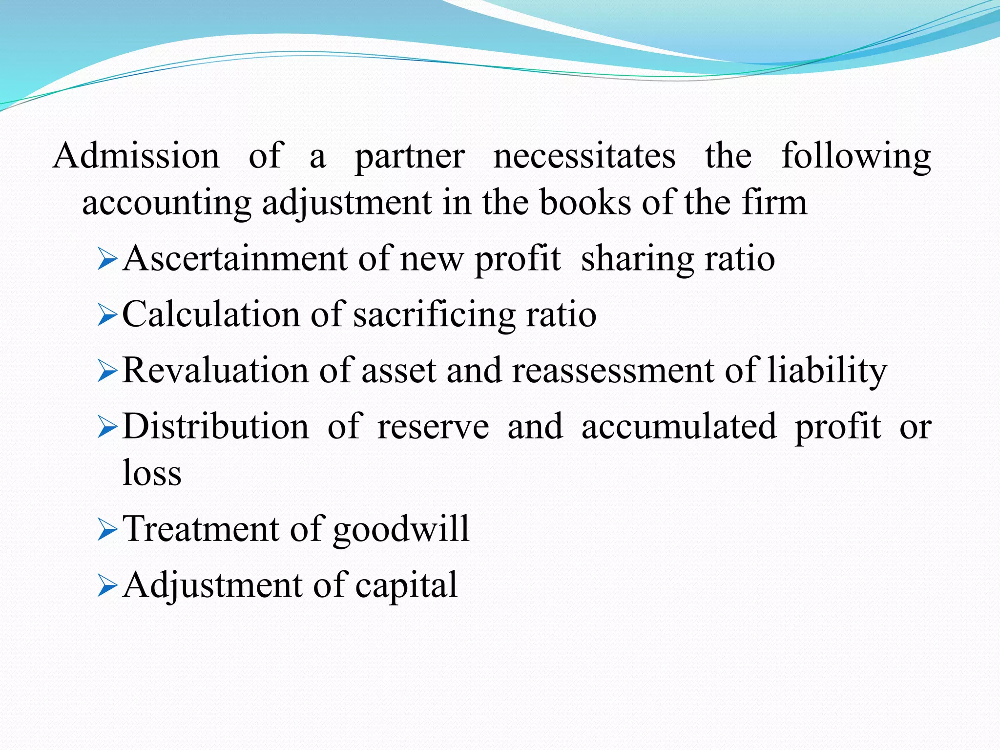 Admission of a partner | PPTX