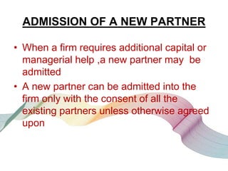 Admission of a partner | PPTX