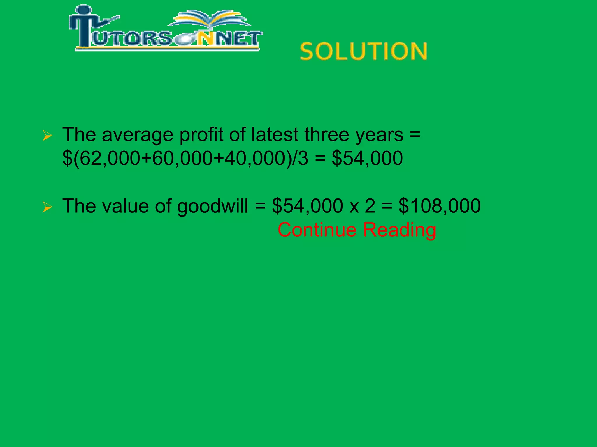 Admission of a partner average profit method in valuation of non ...