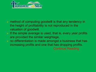 Admission of a partner average profit method in valuation of non ...