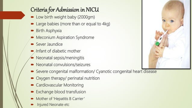 Admission of neonate in nicu | PPTX