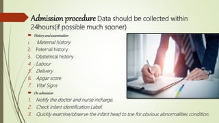 Admission of neonate in nicu | PPTX