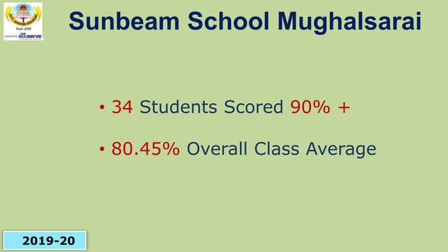 Admission Interface for 2020 Sunbeam Mughalsarai | PPT