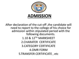 Admission procedure | PPTX