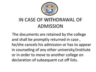 Admission procedure | PPT