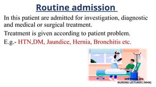 Admission Procedure and types in hospital pptx | PPTX