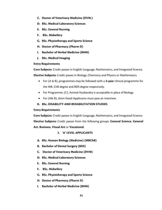 See the requirements for KNUST 2024/2025 undergraduate admissions | PDF