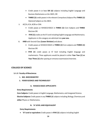See the requirements for KNUST 2024/2025 undergraduate admissions | PDF