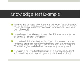 Admissions Counselor Training | PPTX