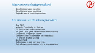 Van aanmelder tot student. Het selectieproces bij Hotelschool The Hague ...