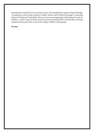 Admissions Report: Warden's Statement | DOCX
